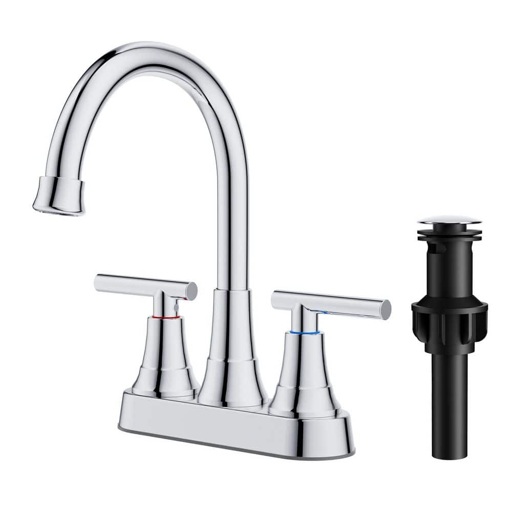 Forious pro 4 in. Centerset Double Handle Bathroom Faucet with Pop-Up ...