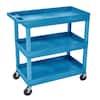 H Wilson 18 in. x 35 in. 3-Tub Shelf Utility Cart, Blue EC111-BU - The ...