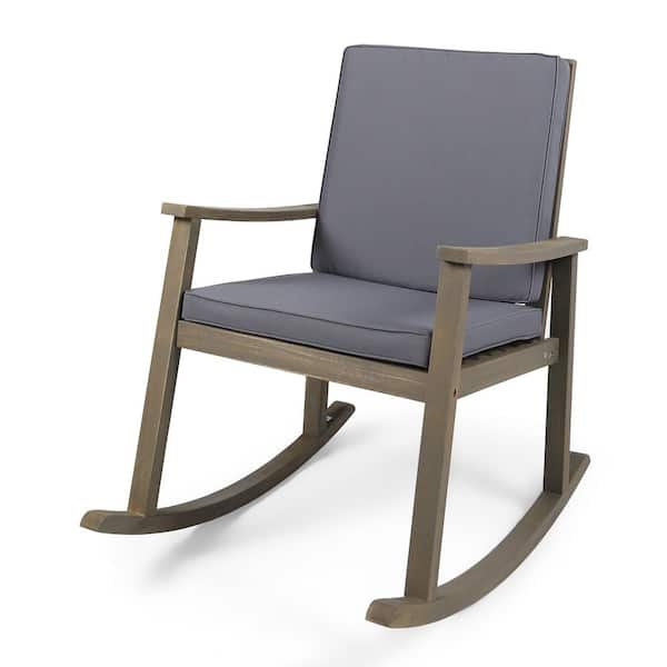 26 in. Dark Gray Wood Outdoor Rocking Chair HD-390 - The Home Depot