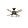 Hunter Loki 36 in. Integrated LED Indoor Noble Bronze Ceiling Fan with ...