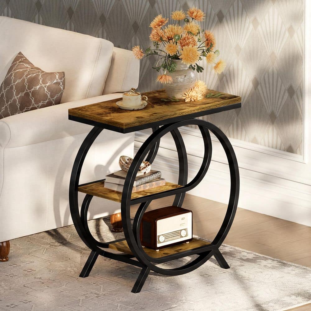 TRIBESIGNS WAY TO ORIGIN Rustic Brown 23.62 in. Rectangle Wood End ...