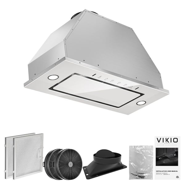 VIKIO PRO 30 in. 600 CFM Convertible Insert Range Hood with Gesture/Touch Control, 3-Speed Fan ...