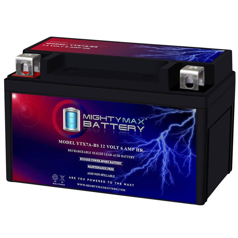 MIGHTY MAX BATTERY YTX7A-BS Battery Replacement for Super Start Power Sports BTX7A-BS MAX3861366 ...