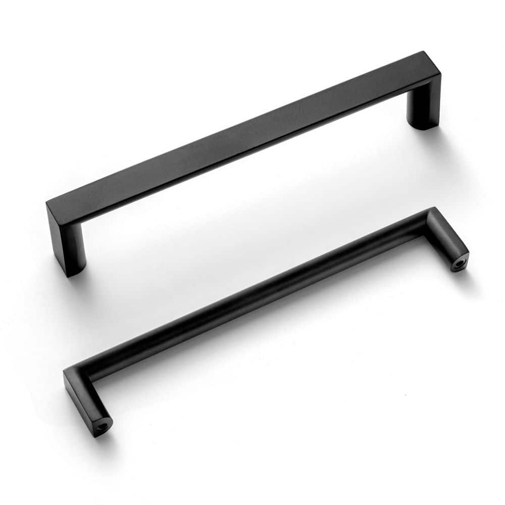Goo-Ki 6-Pack 5 in. (128mm) Matte Black Zinc Alloy Cabinet Bar Pulls ...
