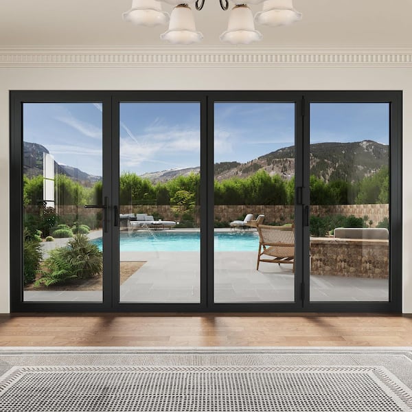 ARK DESIGN 120 in. x 80 in. Right Swing/Outswing Double Tempered Glass ...