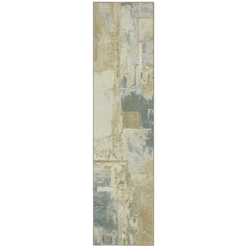 Mohawk Home Fusion Neutral 2 ft. x 5 ft. Abstract Runner Area Rug ...