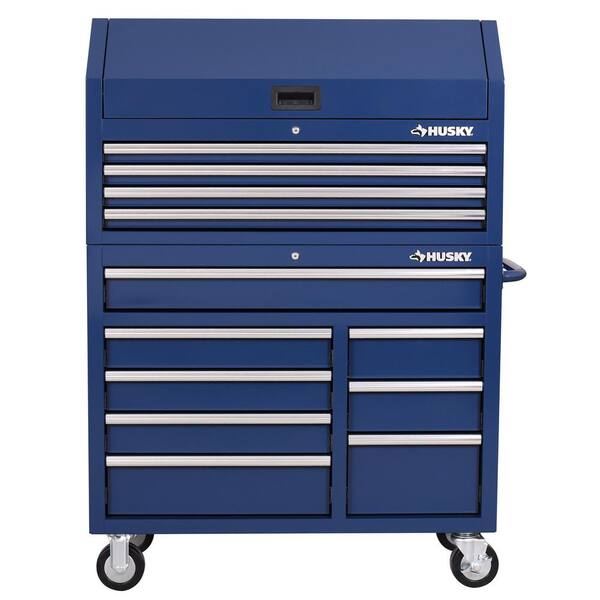Blue rolling tool chest store