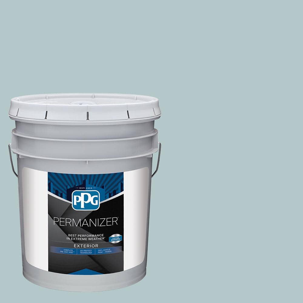 Reviews for PERMANIZER 5 gal. PPG1034-4 Misty Surf Flat Exterior Paint ...