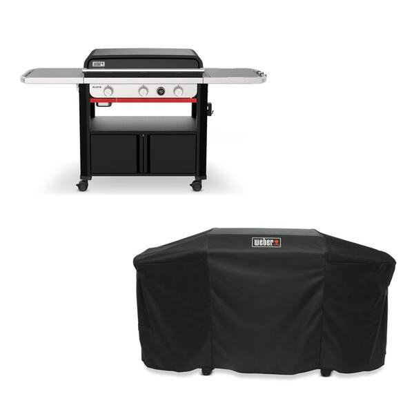 Weber Slate Griddle 3-Burner Propane Gas 30 in. Flat Top Grill in Black ...