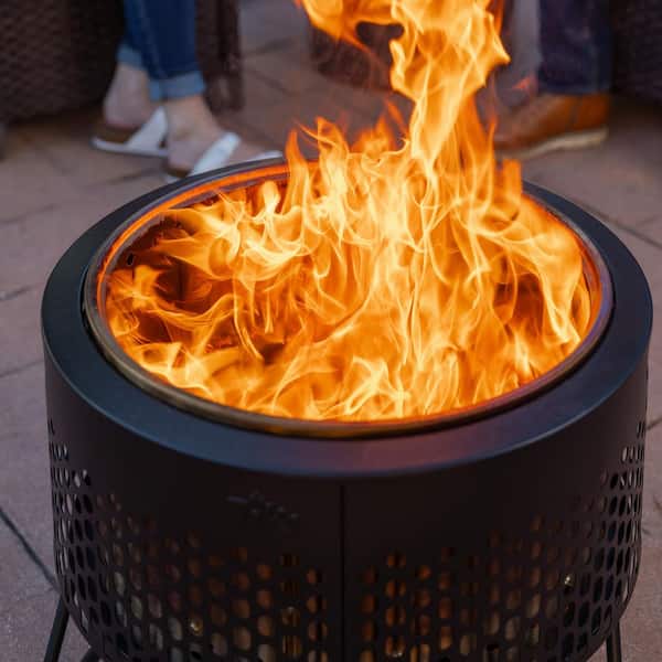 TIKI 20 in. Smokeless Wood Burning Huddle Fire Pit with Stand ...