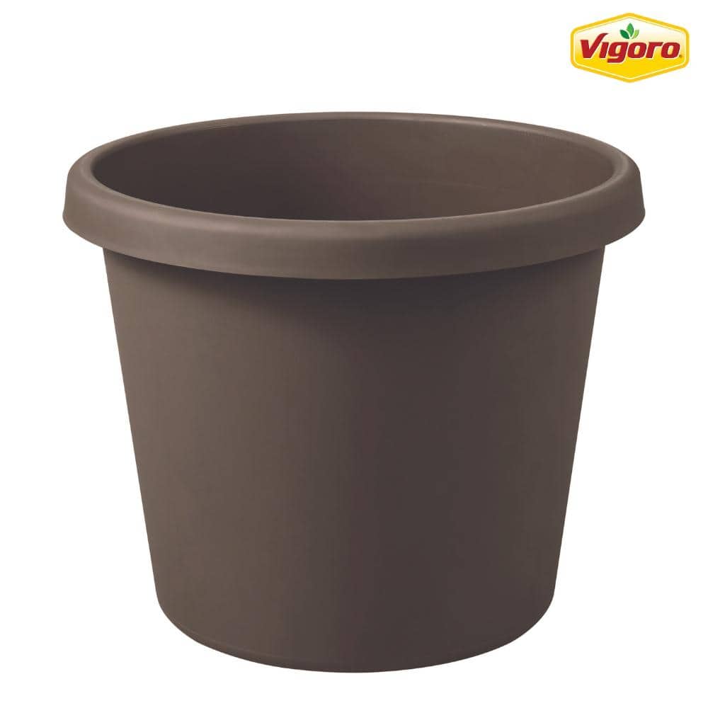 Vigoro 6 in. Antonella Small Chocolate Plastic Planter (6 in. D x 4.8 ...