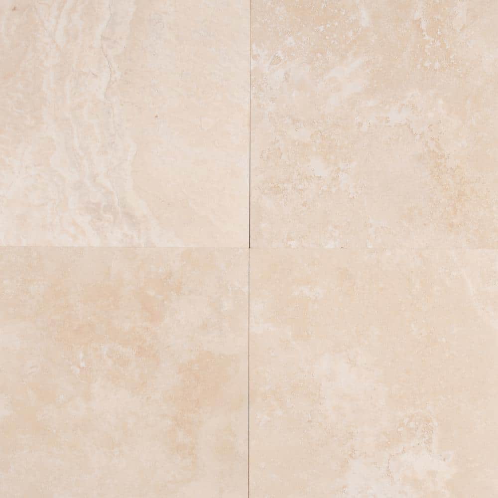 MSI Tuscany Beige 12 in. x 12 in. Honed Travertine Floor and Wall Tile ...