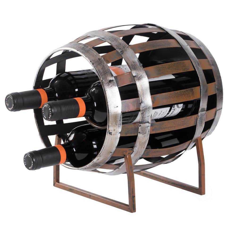 Vintiquewise Vintage Decorative Metal Barrel Shaped Tabletop Countertop ...