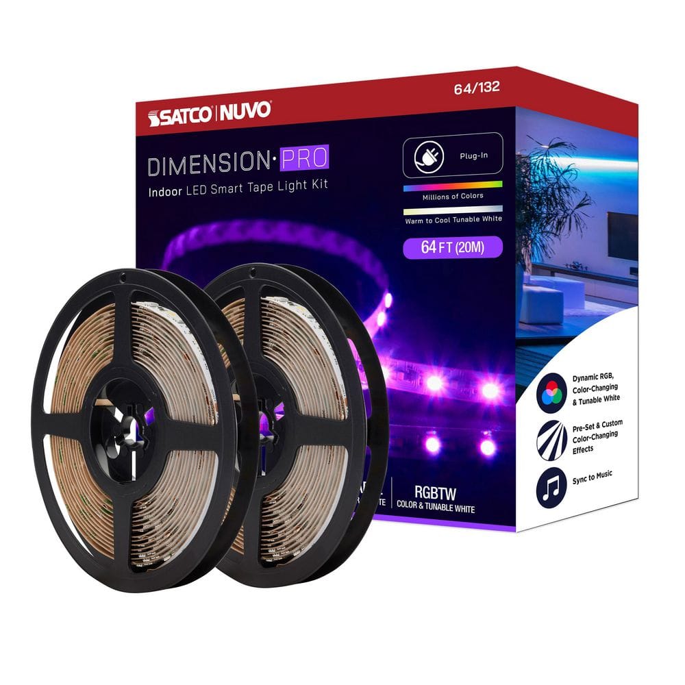 SATCO Dimension Pro Indoor 64 ft. Plug-In 68W Dimmable Cuttable Color ...