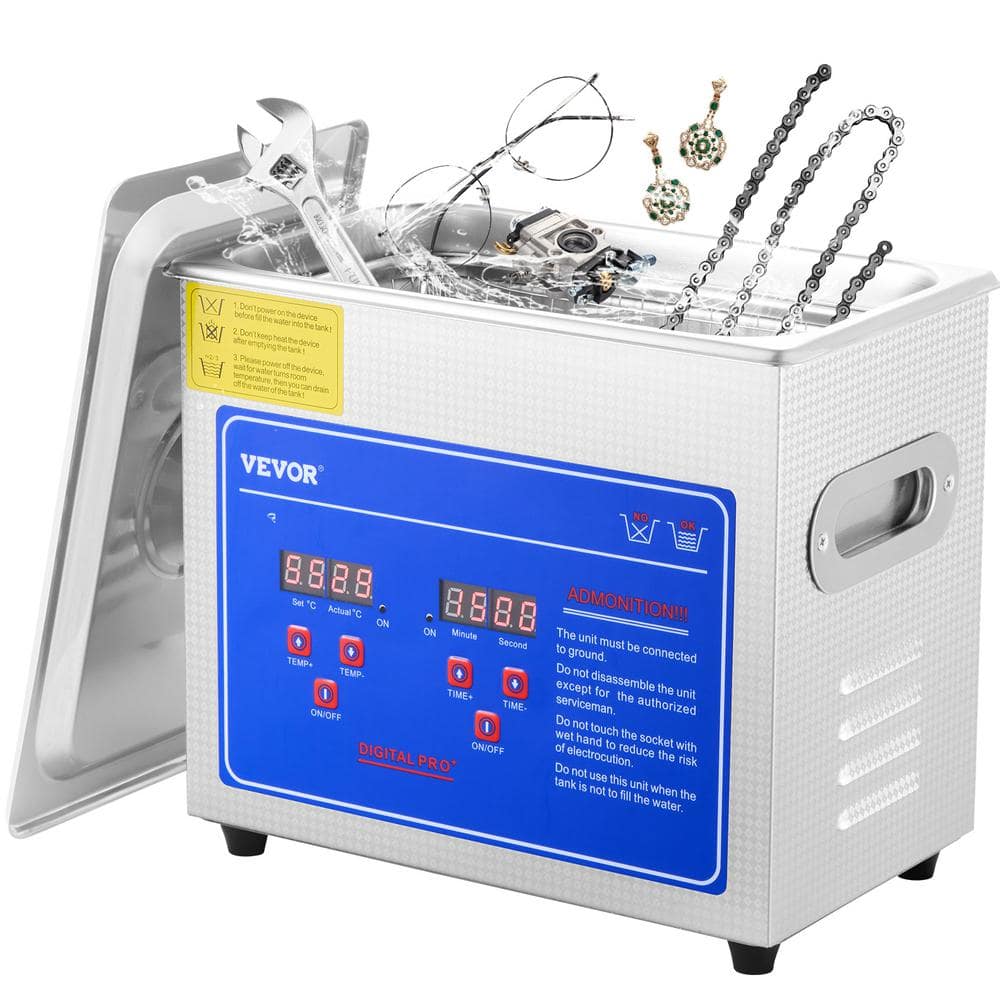 VEVOR Ultrasonic Jewelry Machine 3L Ultrasonic Machine with Digital ...