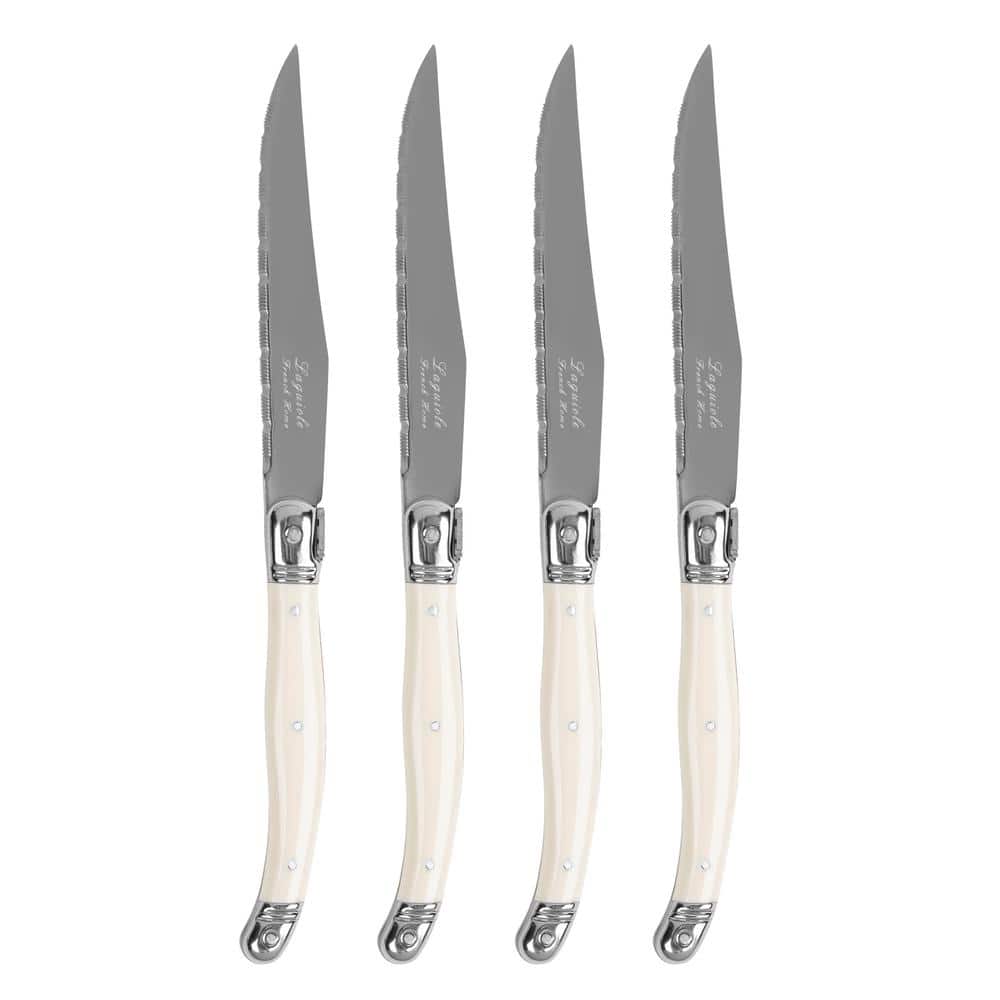 French Home Laguiole Connoisseur 4-Piece Steak Knife Set with Ivory ...