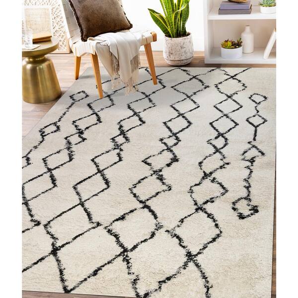Amer Rugs Aspen 3 ft. X 10 ft. Cream/Gray Geometric Area Rug ASP52210 ...