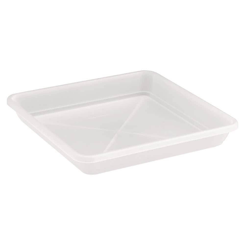 Vigoro 11 in. Square Heavy-Duty Plastic Planter Saucer (11 in. L x 11 ...