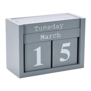 3R studios Wooden Perpetual Desk Block Calendar with Day and Month ...