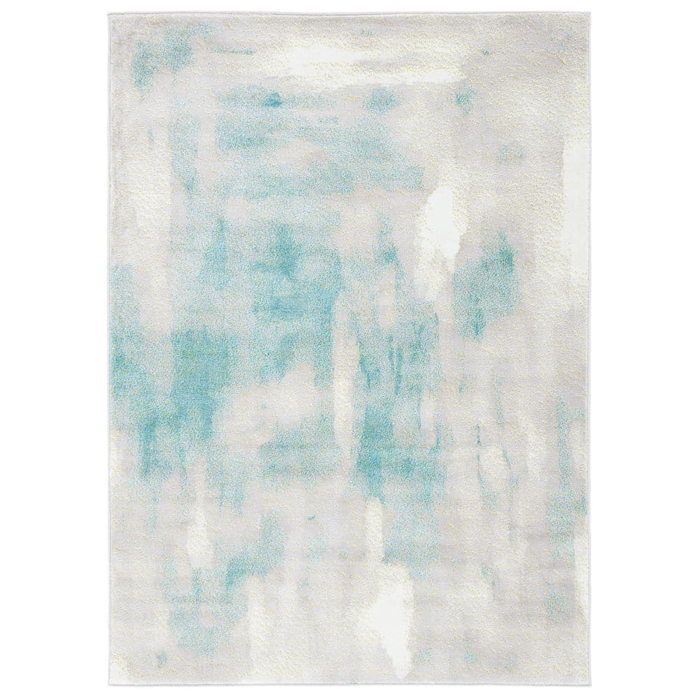 SAFAVIEH Skyler 6 ft. x 9 ft. Gray/Green Watercolor Area Rug SKY141F-6 ...