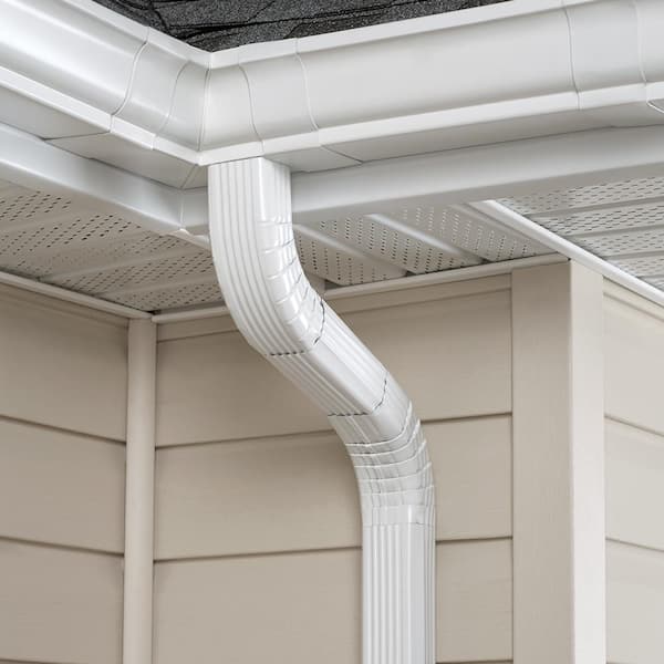 Home Depot Aluminum Downspout Elbows Amerimax 27080 Gutter End With