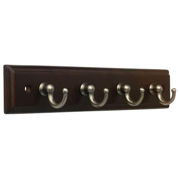 Liberty 9 in. Espresso and Antique Iron Key Rack KEYRAIL-210 - The Home ...