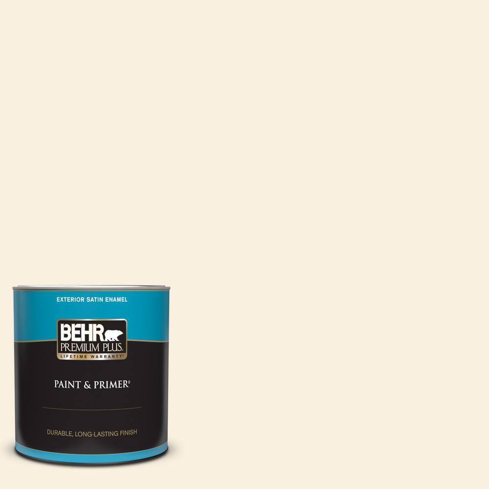 BEHR PREMIUM PLUS 1 qt. #ECC-52-2 Aristocrat Ivory Satin Enamel ...