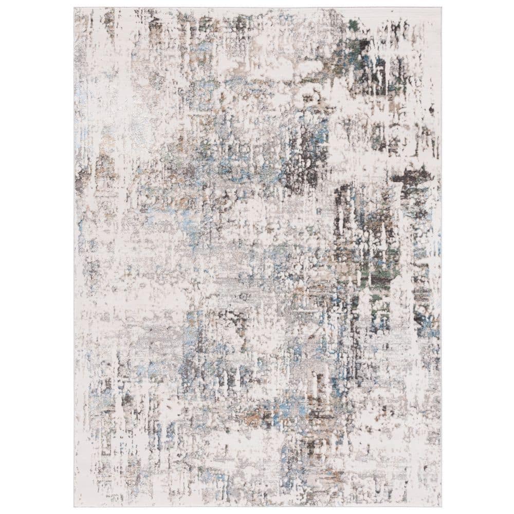 SAFAVIEH Bel Air 5 ft. x 8 ft. Gray/Blue Abstract Distressed Area Rug ...