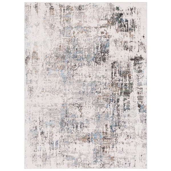SAFAVIEH Bel Air 5 ft. x 8 ft. Gray/Blue Abstract Distressed Area Rug ...