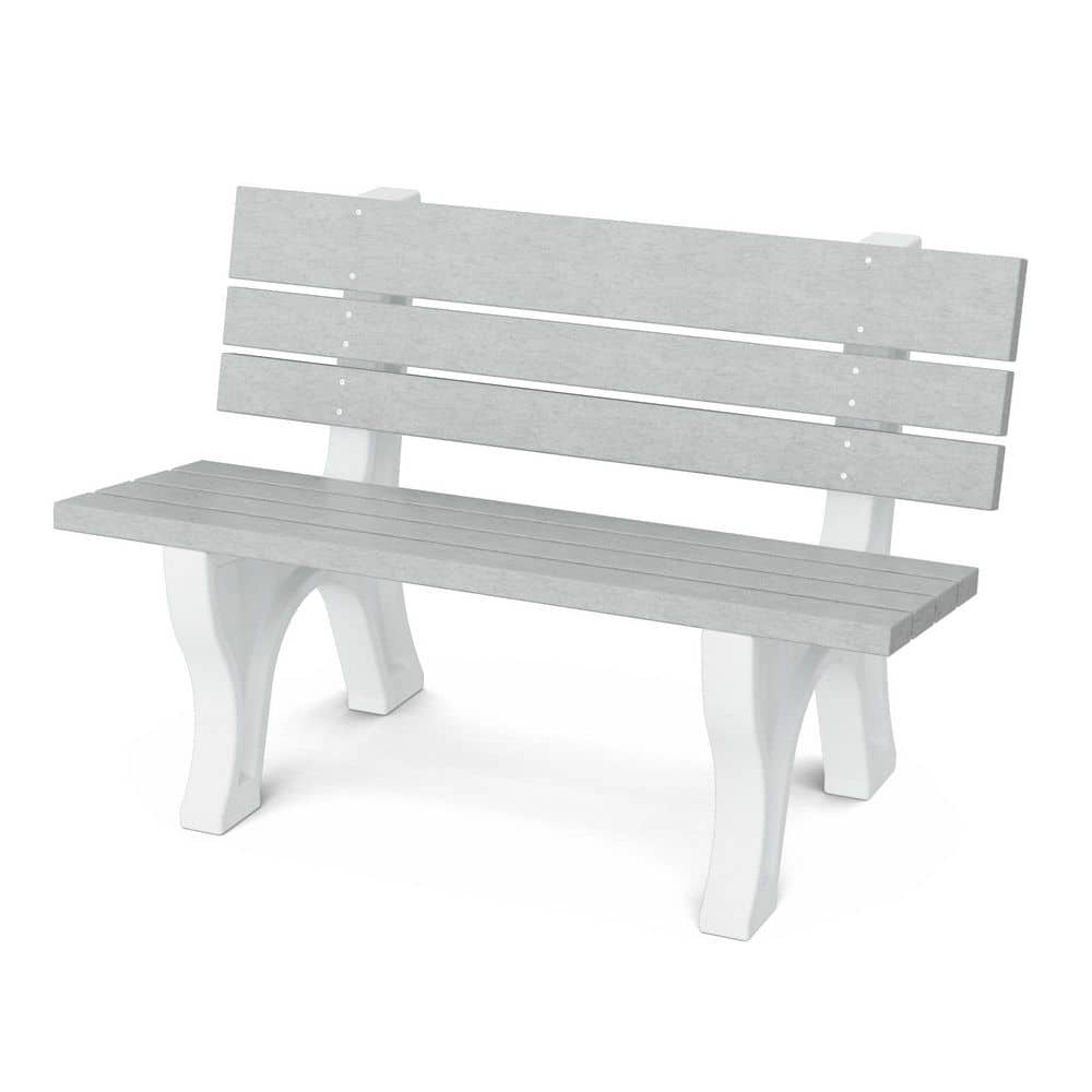 Wildridge Heritage 4 ft. Light Gray and White HDPE Plastic Outdoor Park ...