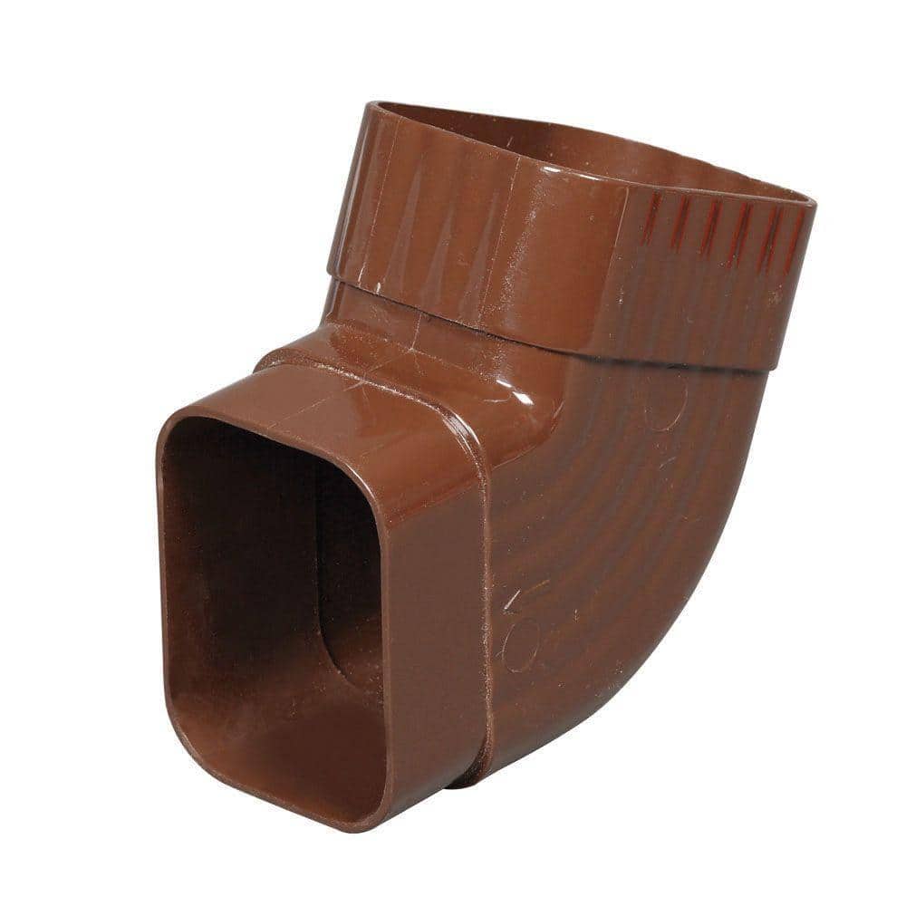 Amerimax Home Products 2 in. x 3 in. Brown Vinyl Downspout B-Elbow ...