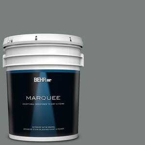 BEHR MARQUEE 5 gal. #PPU25-18 Shutter Gray Flat Exterior Paint & Primer ...