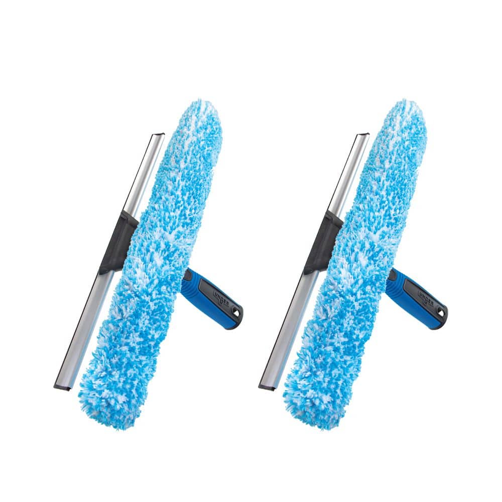 Unger 14 in. 2-in-1 Window Cleaner Squeegee and Scrubber Combi (2-Pack ...