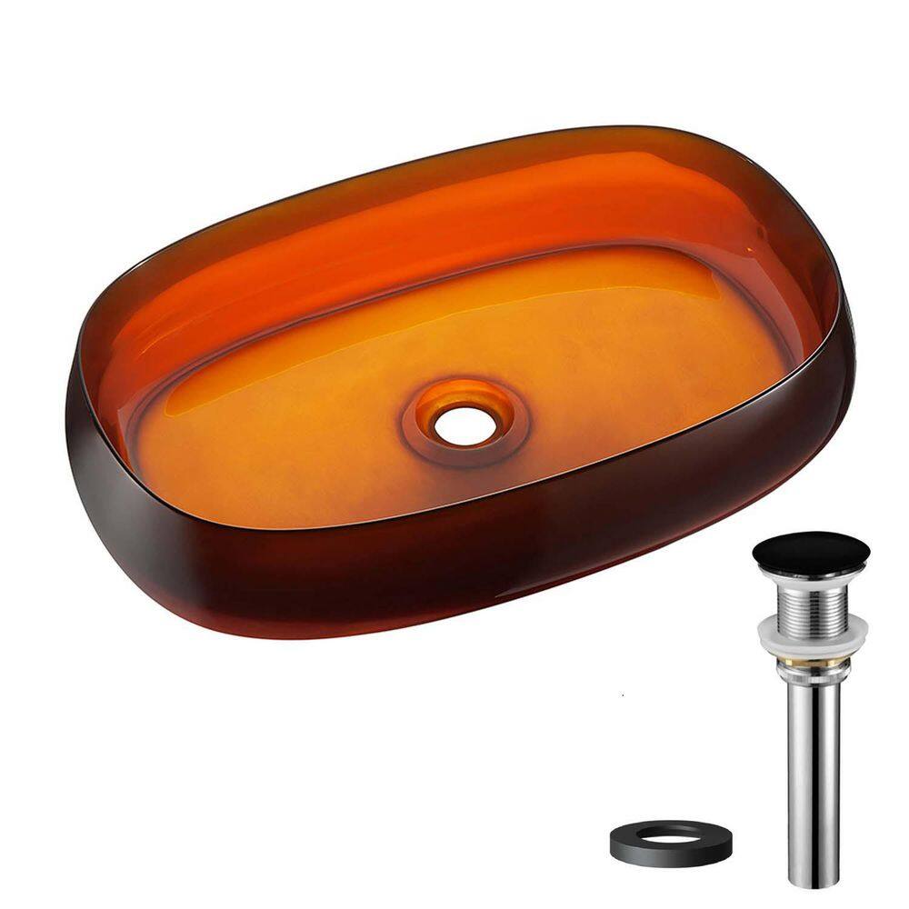 INSTER Iridescent 22.8 in. W Crystal Amber Solid Surface Resin Stone ...