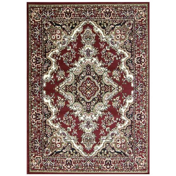 MSRUGS Nairobi Red 8 ft. x 10 ft. Medallion Polypropylene Area Rug 0108 ...