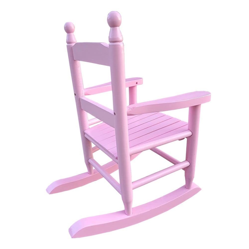 Patio Children Pink Wood Outdoor Rocking Chair BFDATENUM73 - The Home Depot