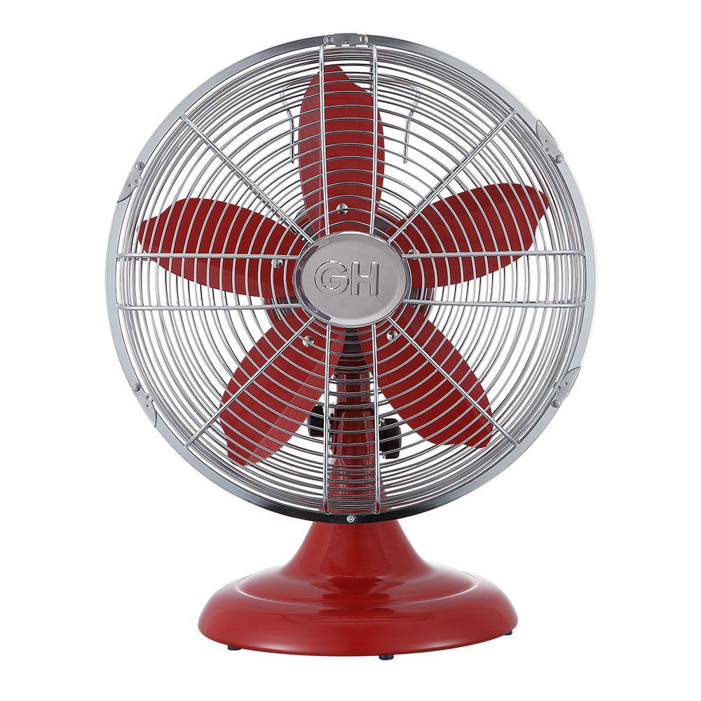 GOOD HOUSEKEEPING All-Metal 12 in. Retro Table Fan with Oscillation in ...