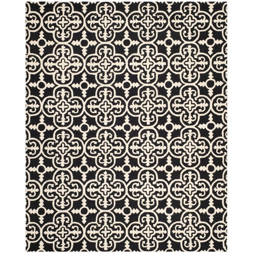 SAFAVIEH Cambridge Black/Ivory 9 ft. x 12 ft. Medallion Geometric Area ...