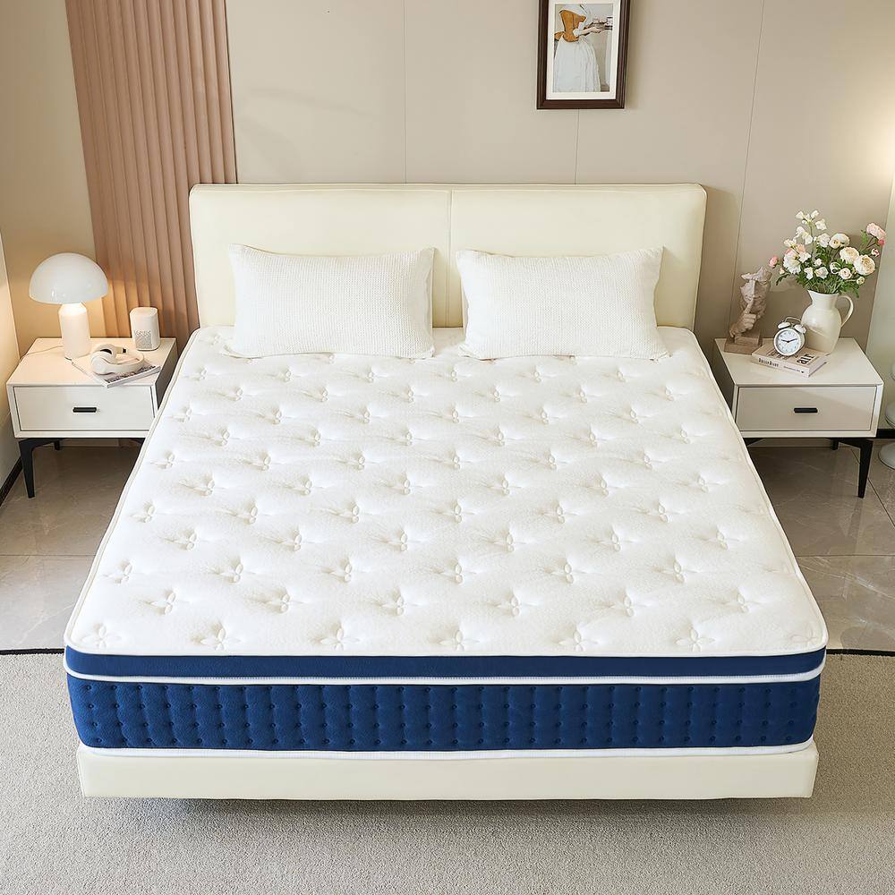 BedNew Hybrid Mattress Series Twin Medium Firm 12 in. Bed-in-a Box ...