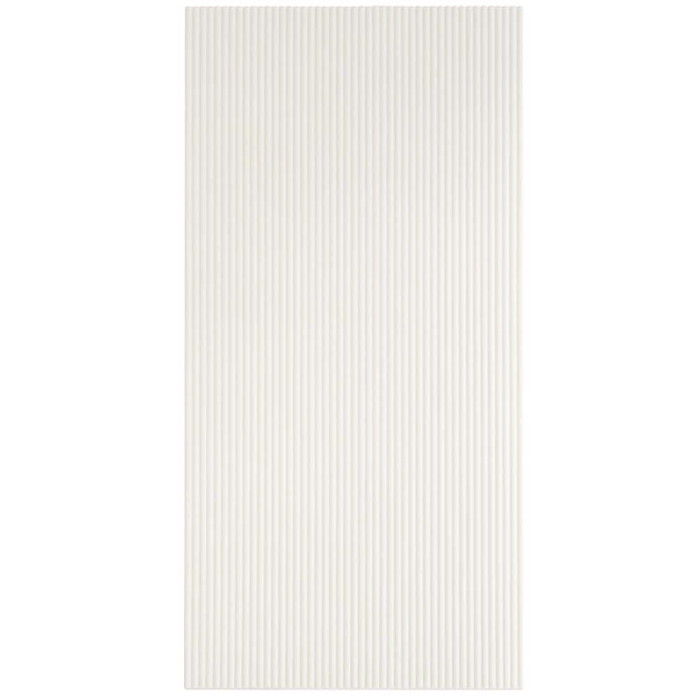 Apollo Tile Imprint 4 in. x 4 in. Matte White Porcelain Ribbed Large ...