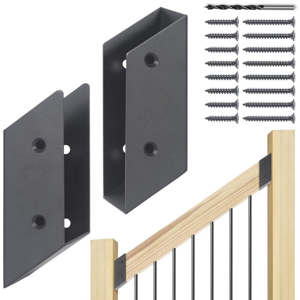 Afoxsos 35 in. Angle Stainless Steel Deck Railing Bracket Connector for ...