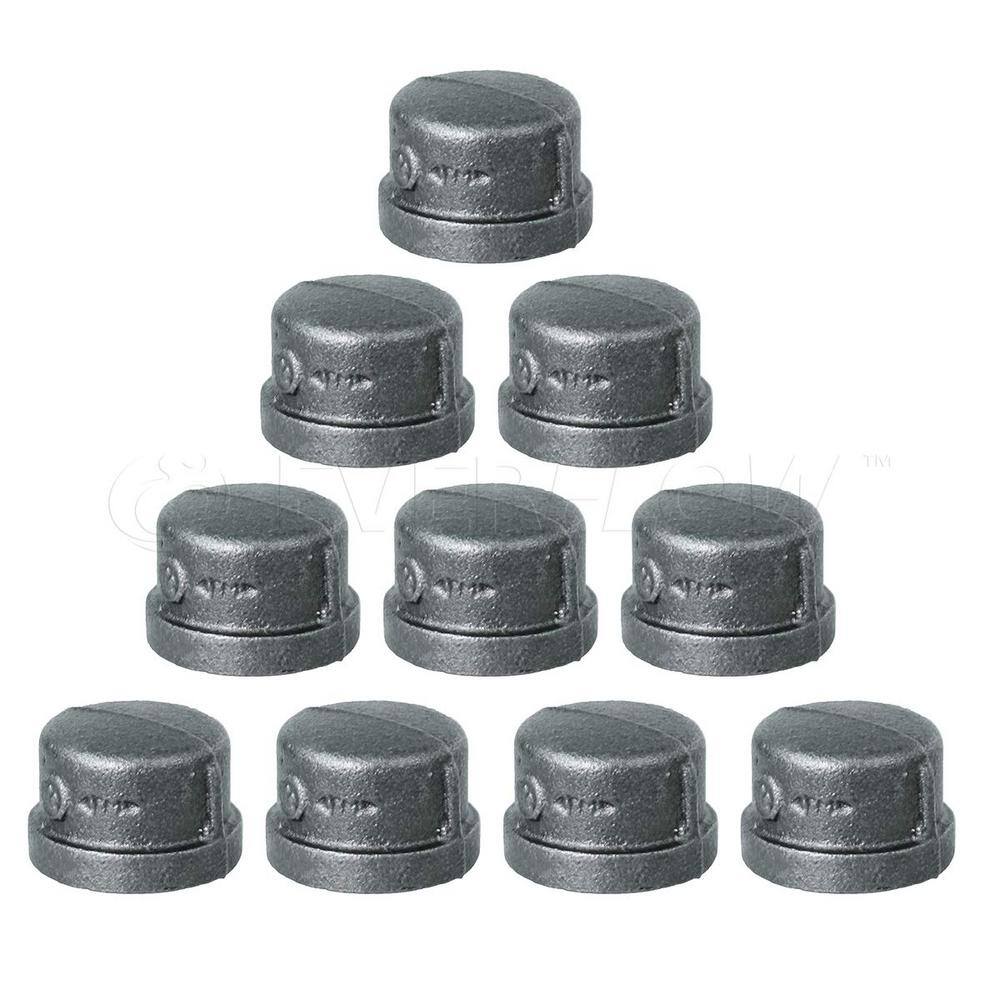 PLUMBFLEX 1 in. x 1 in. L Malleable Iron Pipe Cap Threaded Fitting 150 ...