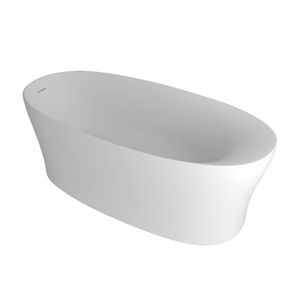 GIVING TREE JUNO 71 in. x 31.5 in. Solid Surface Non-Whirlpool Soaking ...