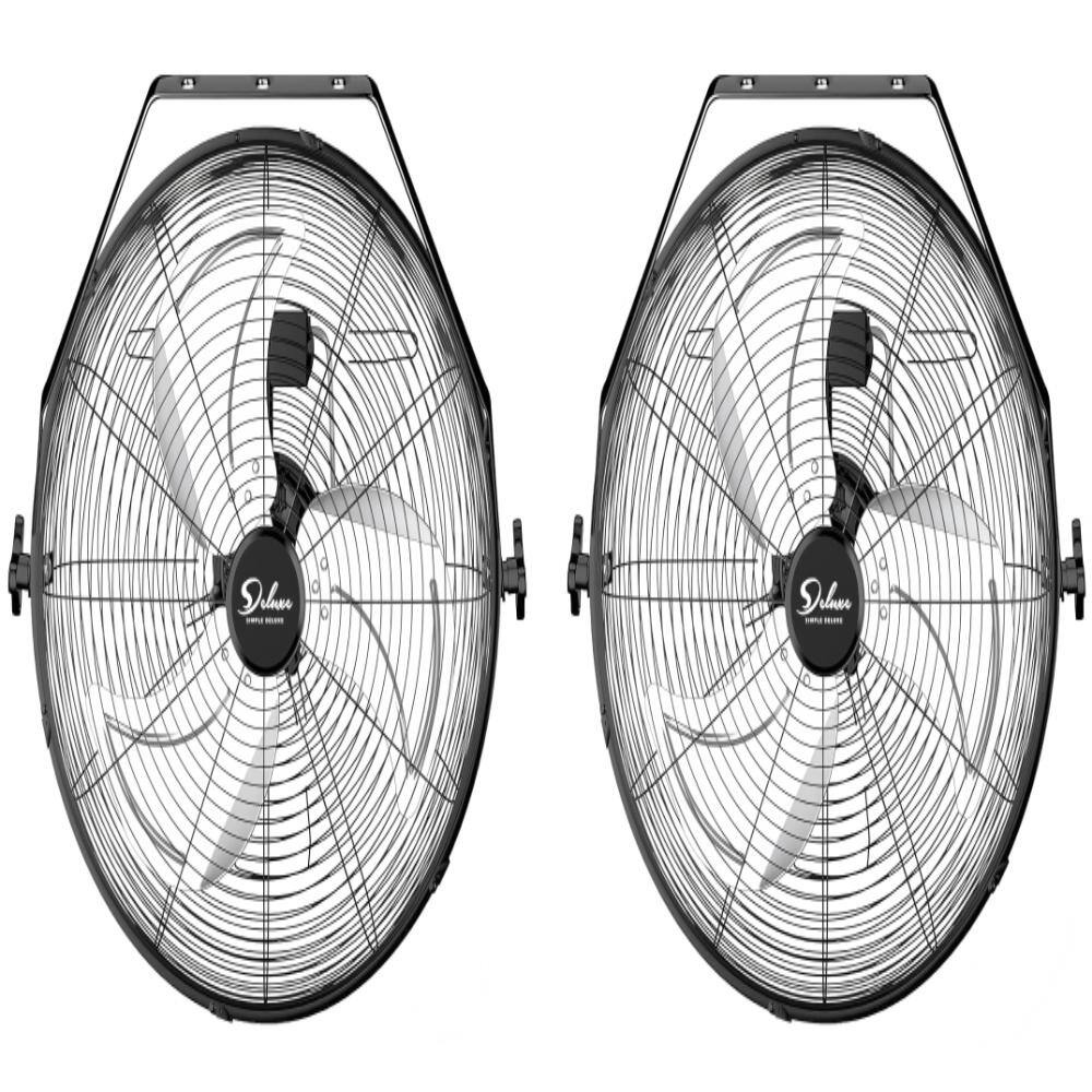18 in. 3-Speed High Velocity Black Indoor/Outdoor Wall Mount Fan, 2 ...