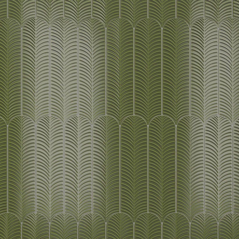 Reviews for Giorbello Feather Fern Green 3 in. x 12 in. 3D Textured ...