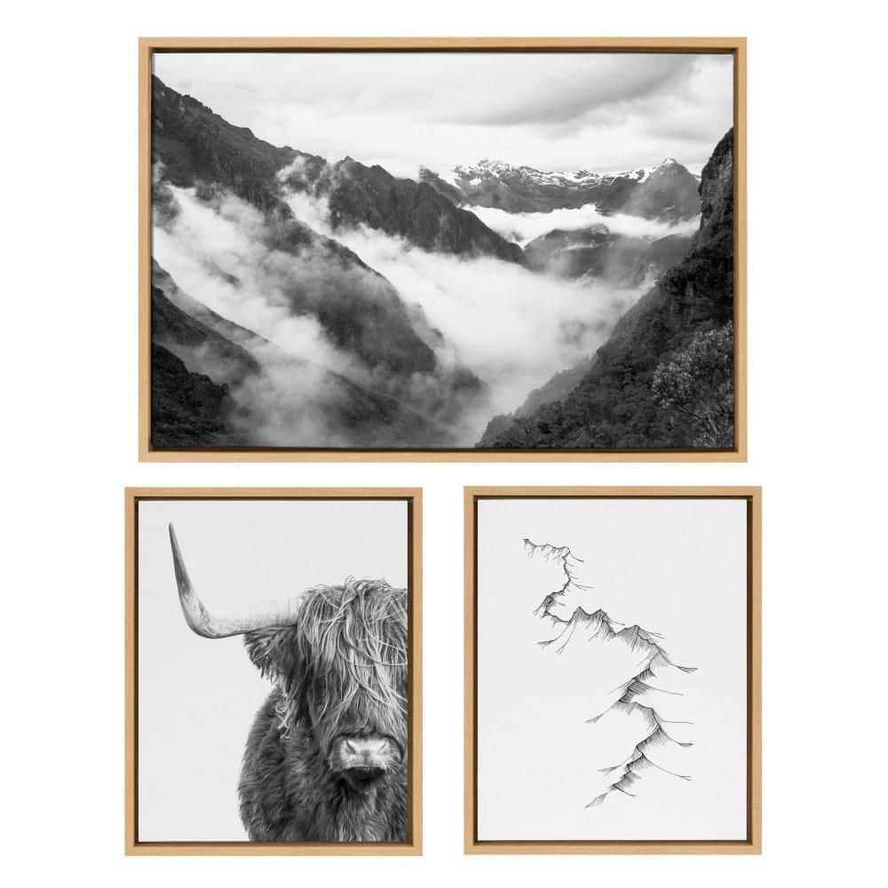 Kate and Laurel Sylvie BW Highland Cow No. 1, Mountains, and Inca Trail ...