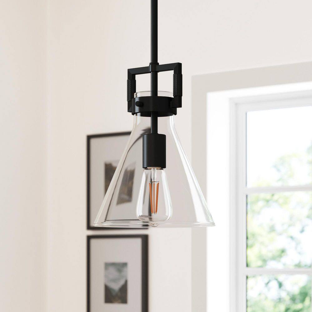 Nathan James Vincent Black Modern Pendant Light Fixture with Adjustable ...