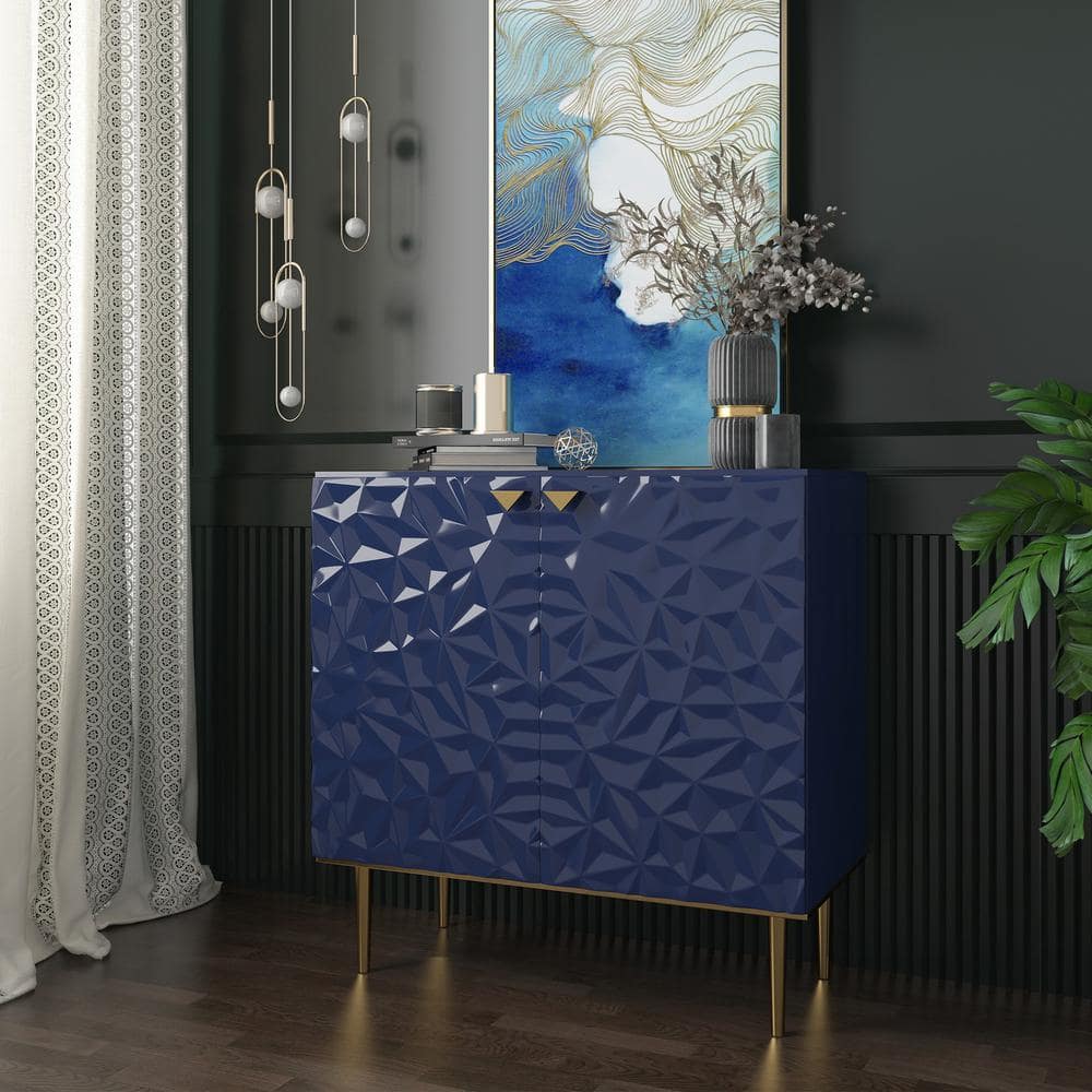 Clihome Blue MDF 32 in. W Sideboards with Adjustable Shelves CL-JH052BL ...