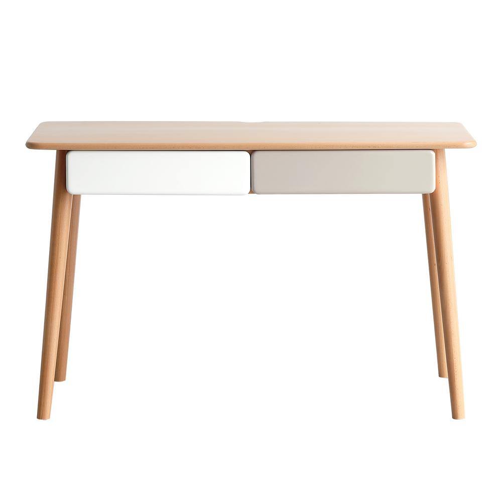 Harper & Bright Designs 47.24 in. 100% Solid Wood Rectangular Natural ...