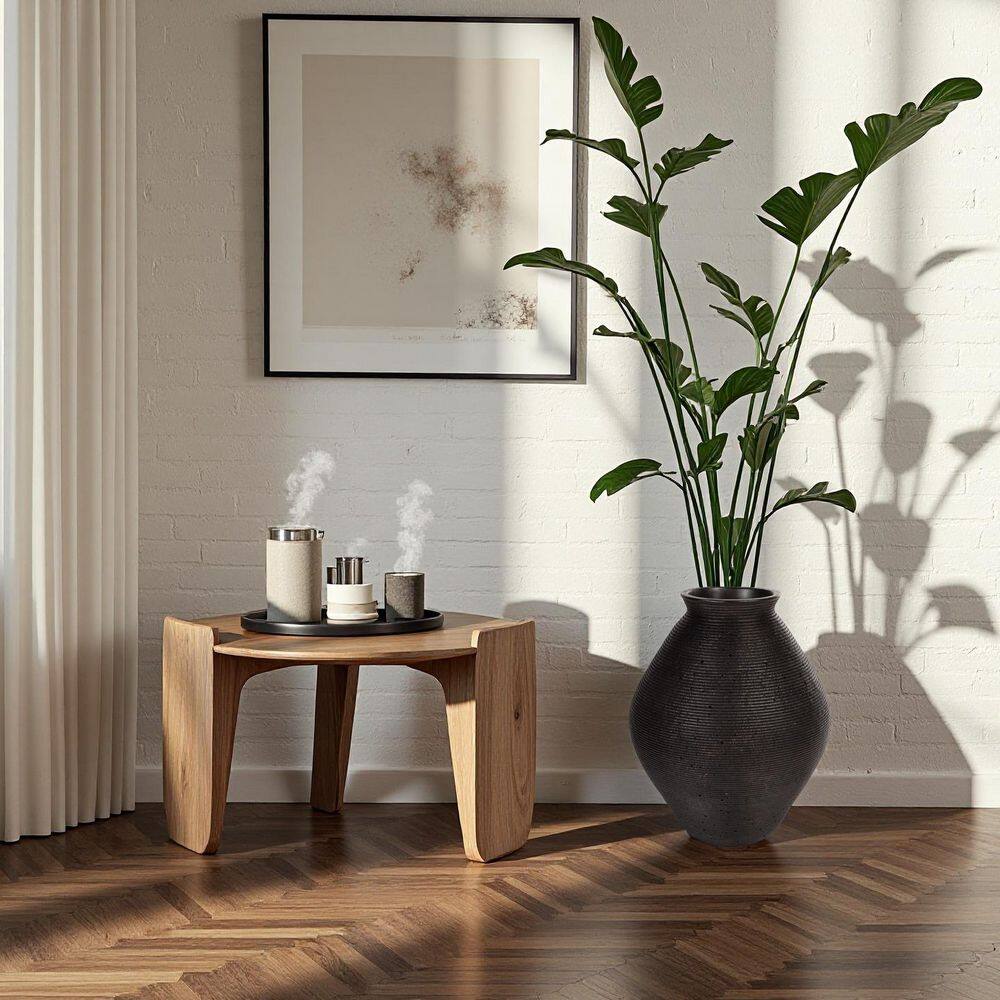 12 in. Black Resin Gourd Decorative Vase TN0256 - The Home Depot